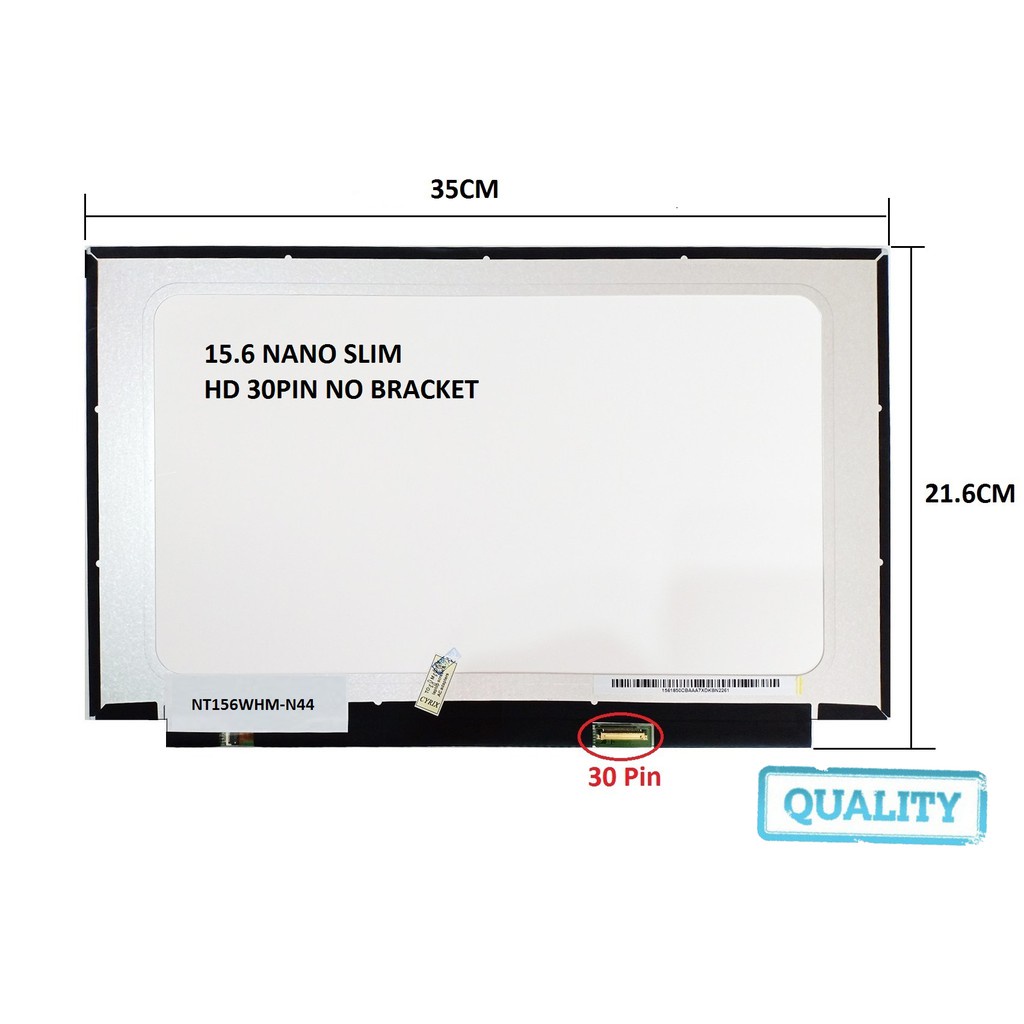 Laptop Screen 15.6 Inch LED 30 Pin Nano Slim Edge HD NO BRACKET ...
