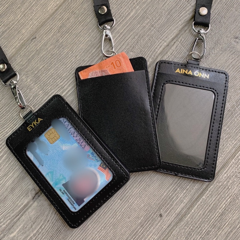 New Tranding Style Engrave Name/Logo ID Card Holder With Lanyard PU ...