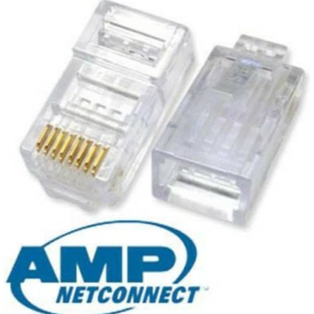AMP Tyco RJ45 Cat5,Cat5e Modular Plug Network Connector (100Pcs ...