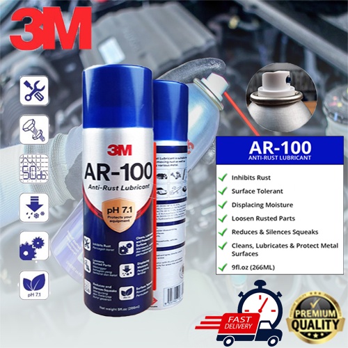 3M AR-100 (266ML) ANTI-RUST LUBRICANT SPRAY For Metal Multipurpose / Remover Cat Besi HILANG ...
