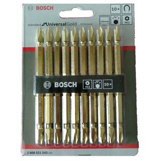 BOSCH PH2 110mm (GOLD) Screw Driver Bit Magnetized Double Headed + Plus ...