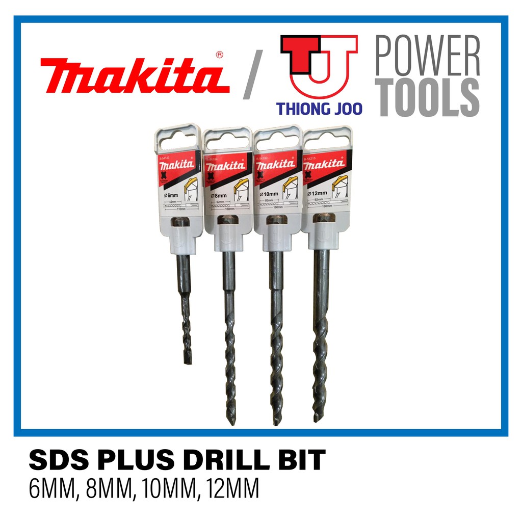Makita Sds Plus Hammer Drill Bit Set 4pcs 6 8 10and12mm Shopee Malaysia