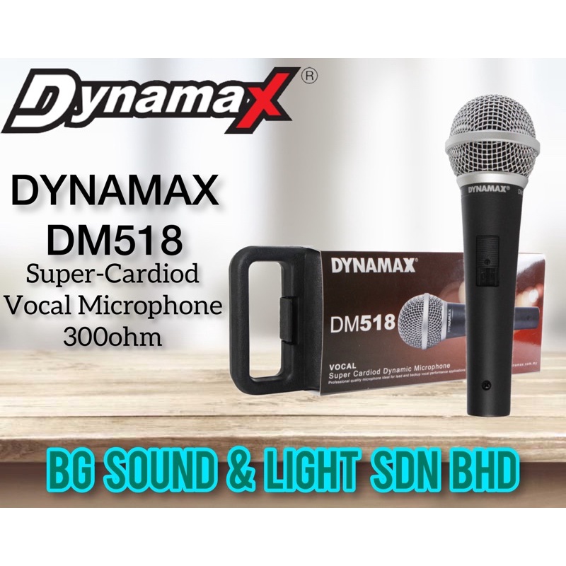 DYNAMAX DM518 Super-Cardiod Vocal Microphone 300ohm ( DM-518 / 518 ...