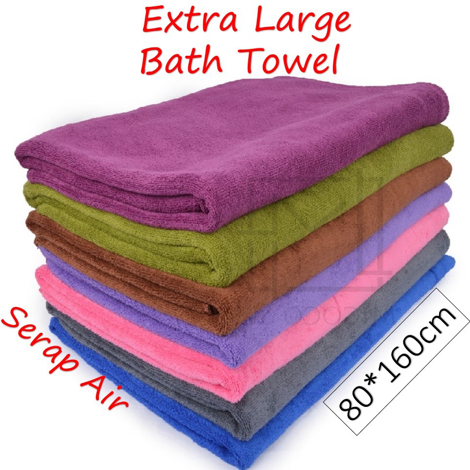 tuala mandi besar extra large bath towel bath 80*160cm paling serap air ...