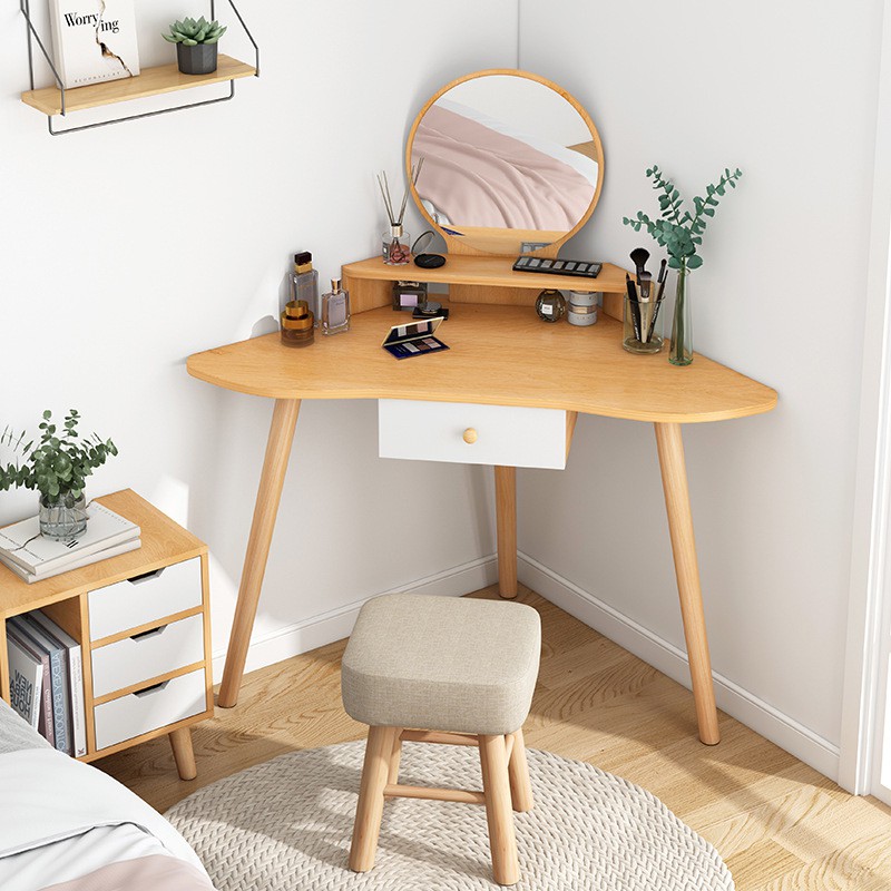Nordic corner dressing table bedroom modern minimalist small apartment dressing table ...
