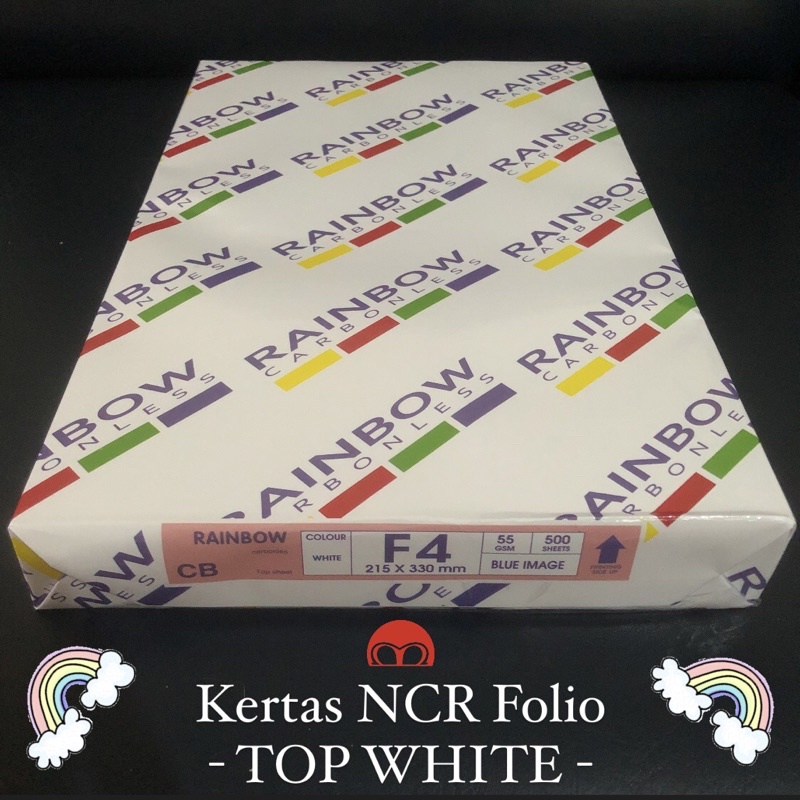 500 Sheets - NCR Folio Paper F4 Rainbow HNW - Print Notes - Carbonless ...