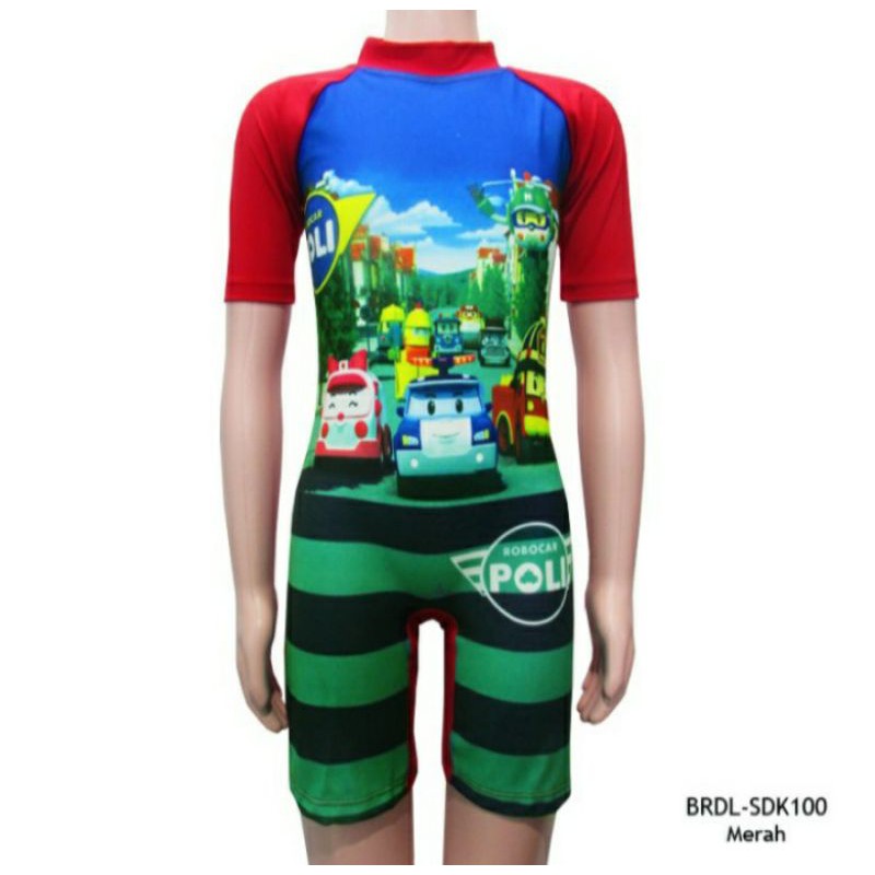 Robocar Poly Boys Swimsuit Age 6-12 Years Old Elementary School Boys ...