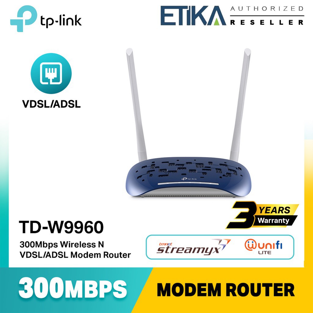 TP-Link TD-W9960 300Mbps Wireless N VDSL/ADSL Modem Router (Support Streamyx and Unifi Lite ...