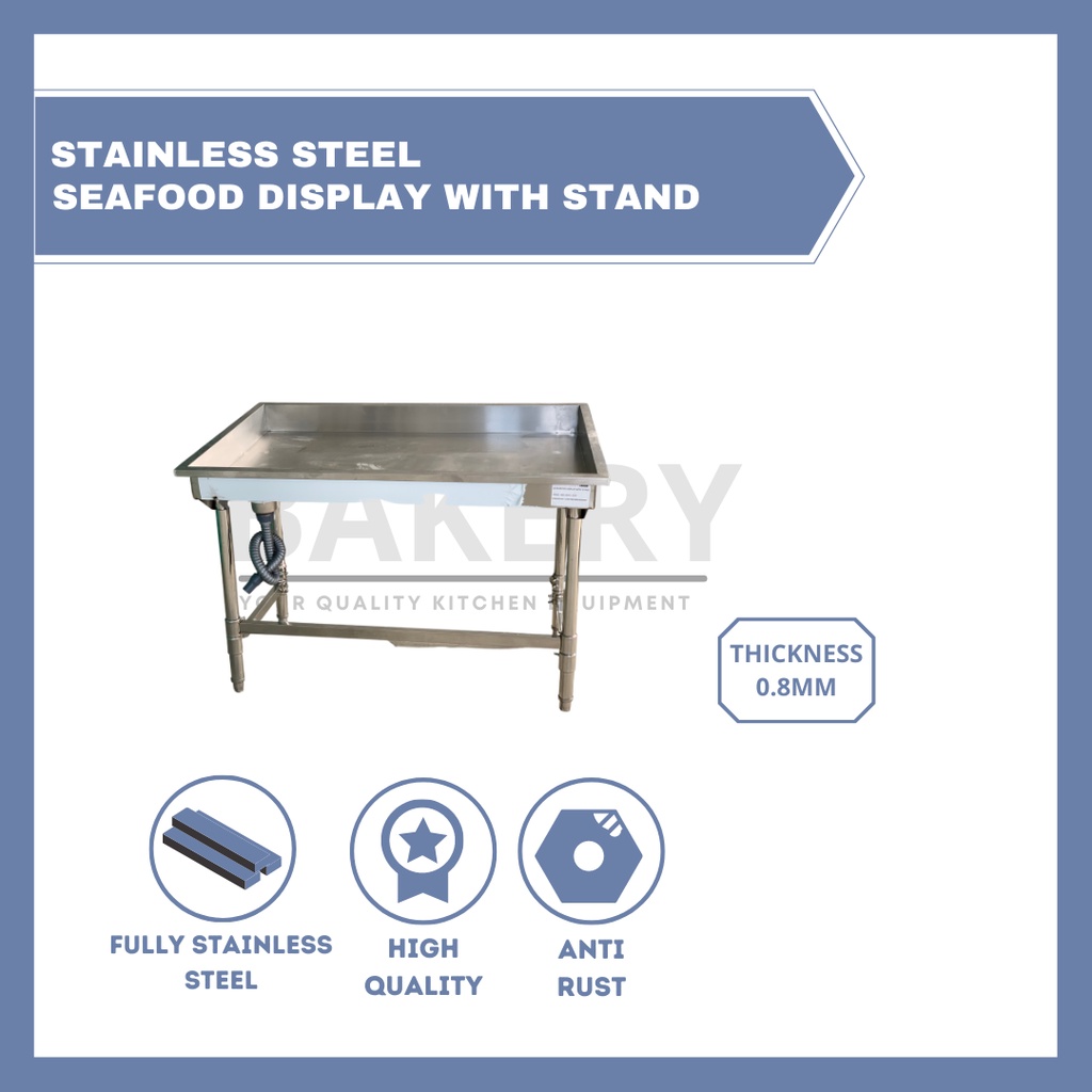 Stainless Steel Seafood Display With Stand For Fish/Fresh Food/Medan ...
