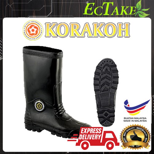 [ECTAKE] KORAKOH 6000 SAFETY RUBBER SHOES (BLACK) Waterproof Rubber Boot (Made IN MALAYSIA ...