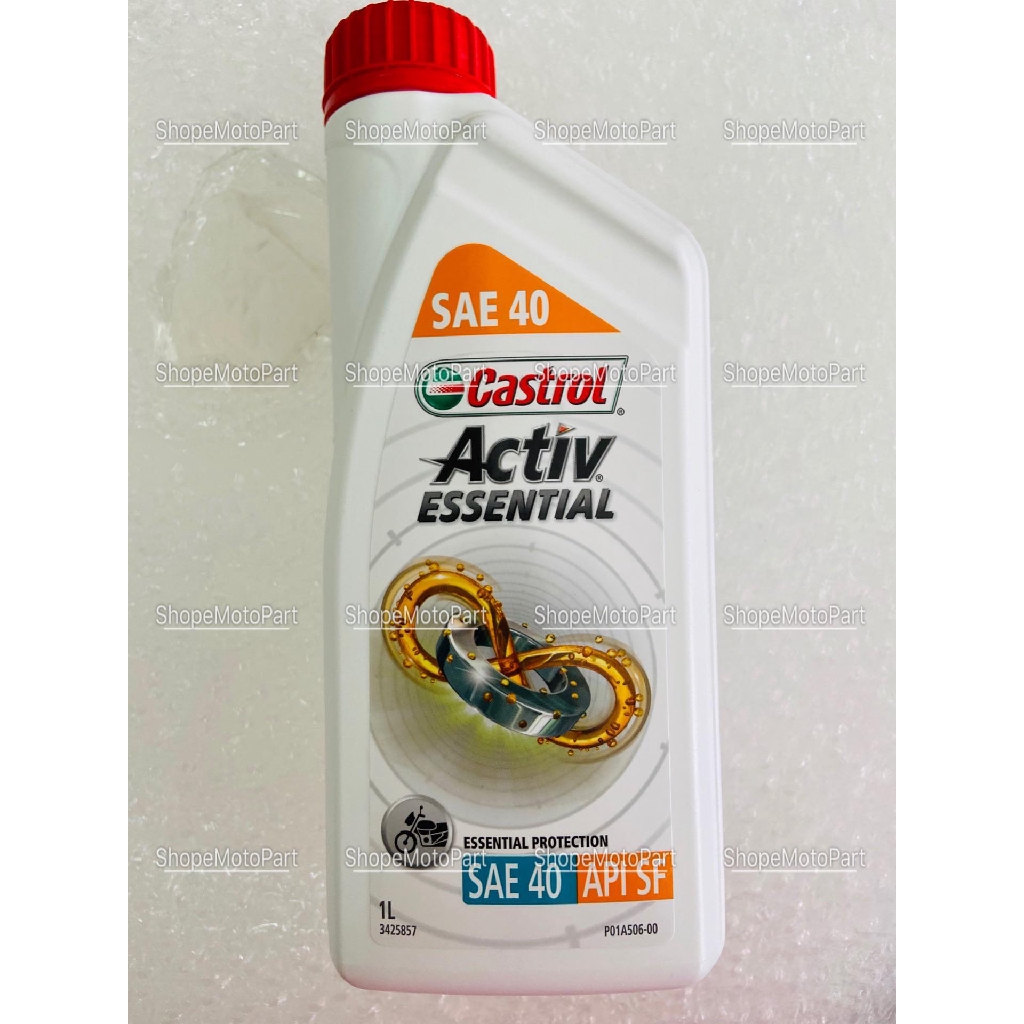 CASTROL 4T ACTIV ESSENTIAL SAE 40 GRADE 100% ORIGINAL ORI 1L 1LITRE ...