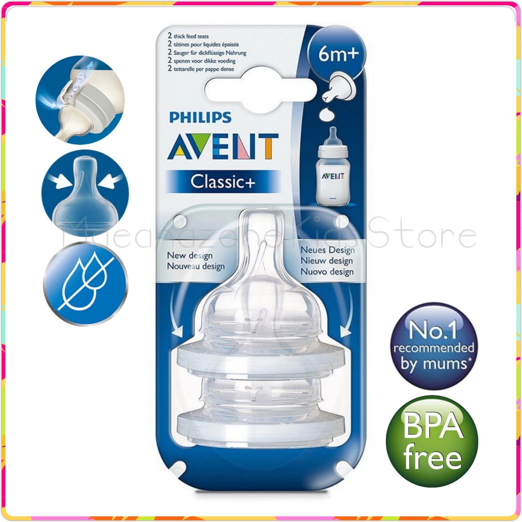 Philips Avent Classic Teat/Nipple/Puting Botol - Thick Feed (Y cut ...
