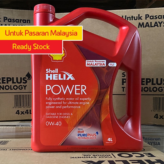 Shell Helix Power 0W-40 Fully Synthetic Engine Oil (4L) | Shopee Malaysia