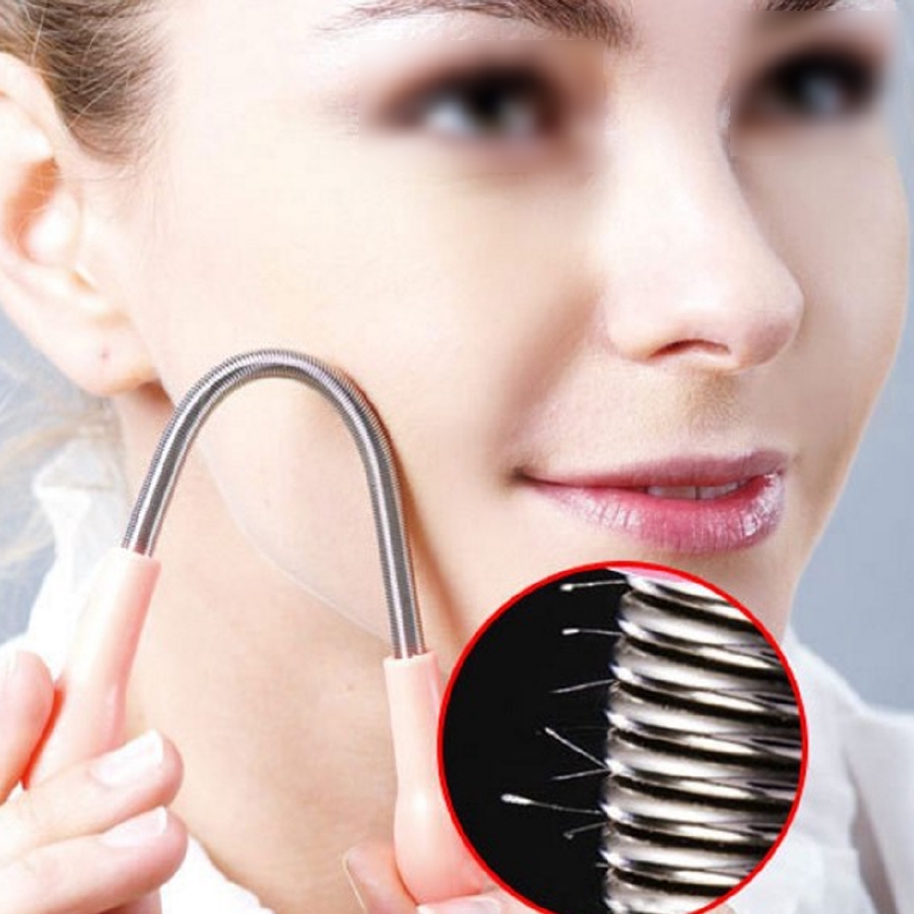 Manual Face Hair Remover Epilator Stainless Steel Spring Threading ...