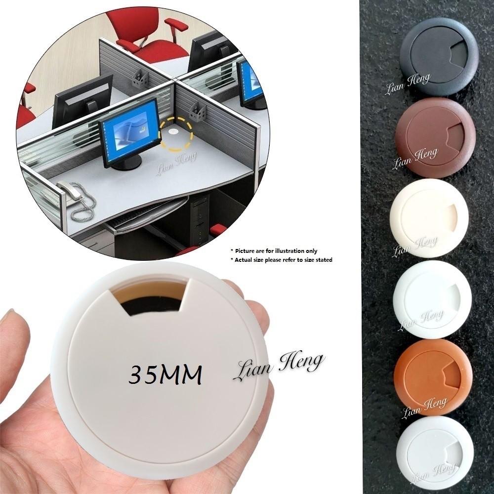 35mm Grommet Cable Cap Cable Cover for Office Table Desktop Desk TV ...