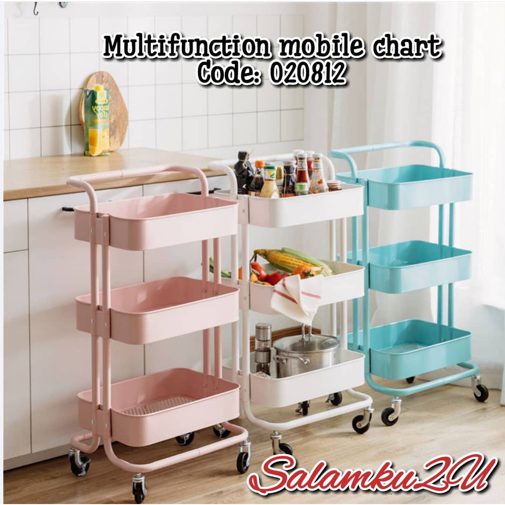 Ready Stock !!! Multifunction Mobile Cart 3Tier/Multifunction Mobile ...