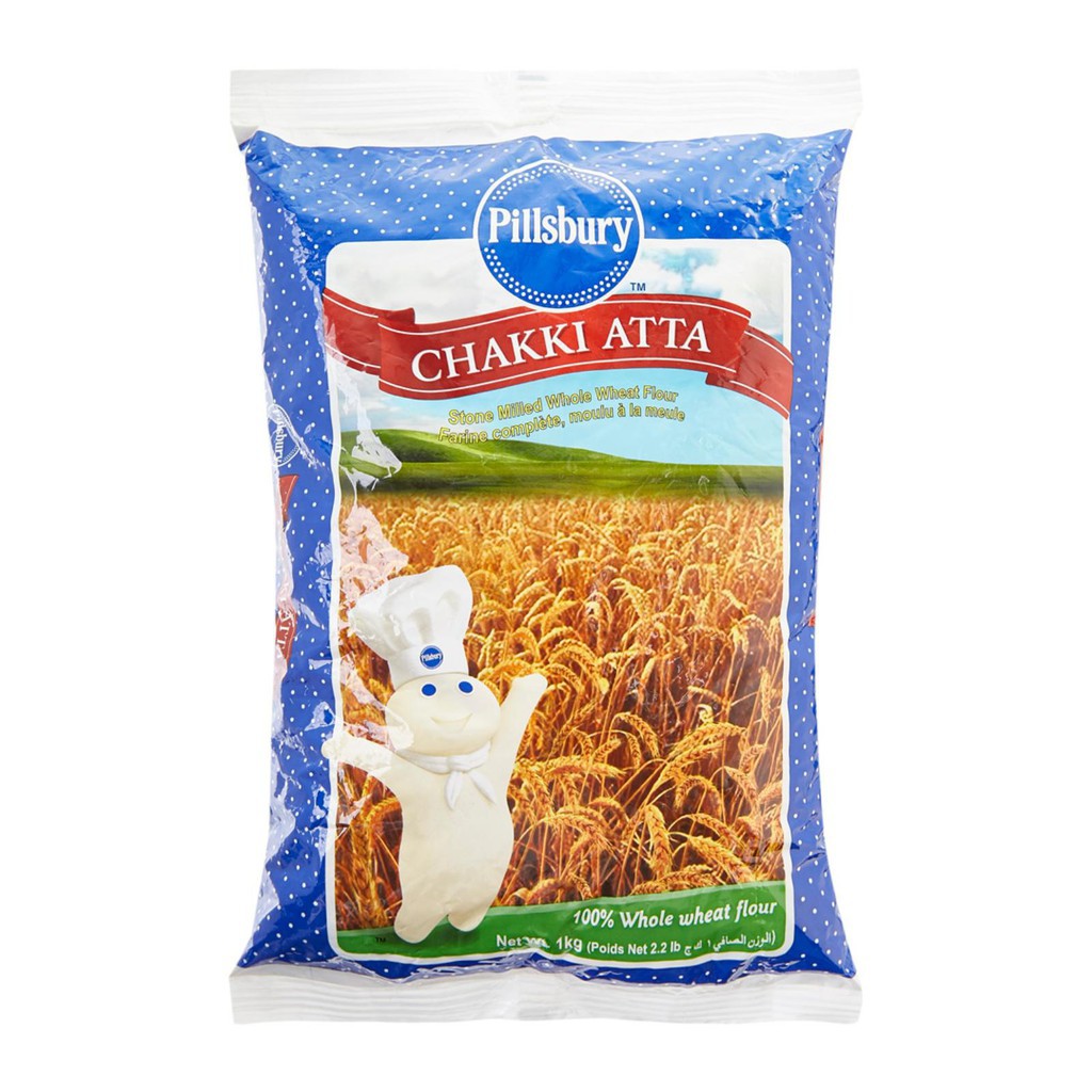 Pillsbury Chakki Atta 100% Whole Wheat Flour 1kg Tepung Chapati | BeeCost