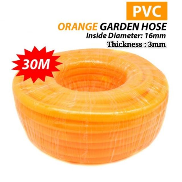 30M Water Hose Garden Hose Lawn PVC Pipe Thick Orange PVC Hose 3MM ...