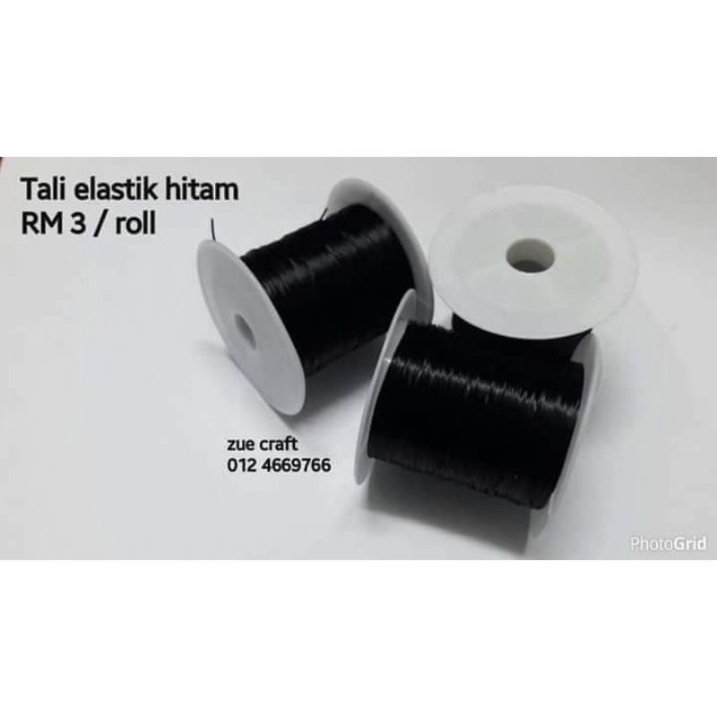 1 roll tali elastik hitam sesuai untuk kraf | Shopee Malaysia