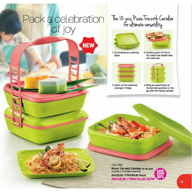 Tupperware Picnic Trio with carolier | Shopee Malaysia