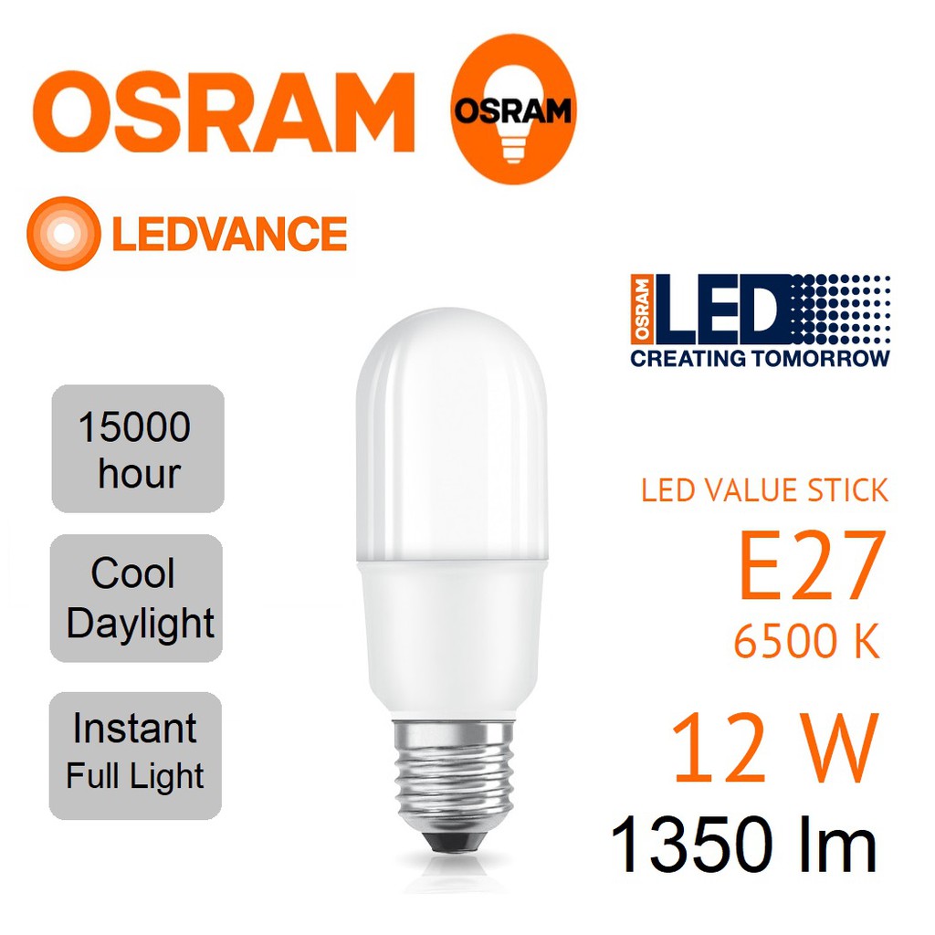 OSRAM 12w LED Value Stick Bulb Daylight 6500K / MENTOL LED | Shopee Malaysia