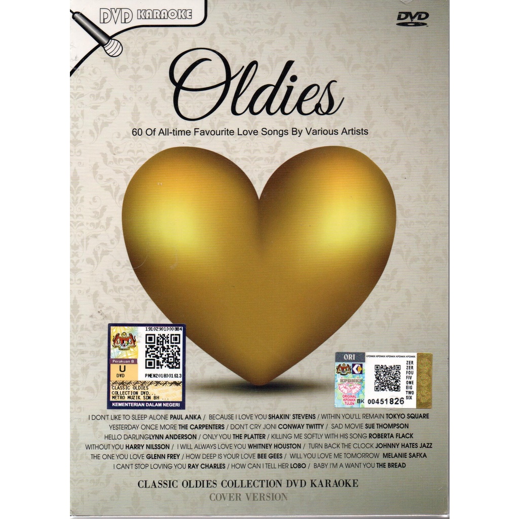 Karaoke DVD Classic Oldies Collection (2DVD / 60 Songs / Cover Version ...