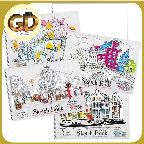 SBS Sketch Book/Buku Kertas Lukisan Art Drawing School 135gsm 15 Sheets ...