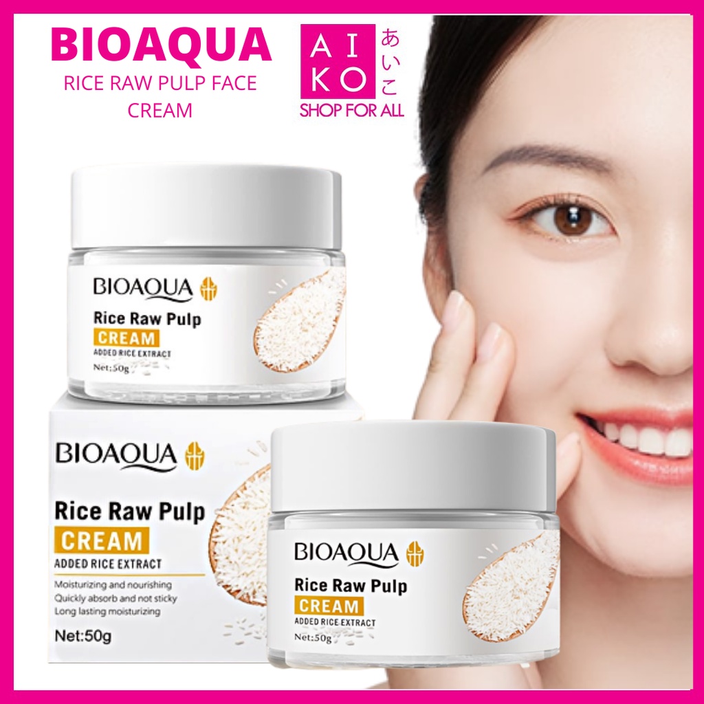 (AIKO) BIOAQUA RICE RAW PULP FACE CREAM (MOISTURIZING HYDRATING) 50G ...
