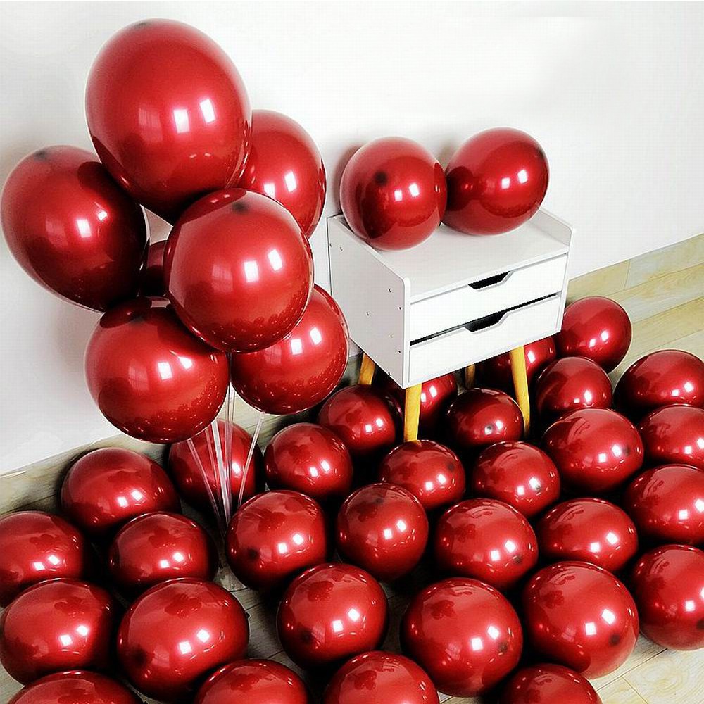30/50/100pcs 5/10/12inch Single Double Ruby Red Balloon Double-deck ...