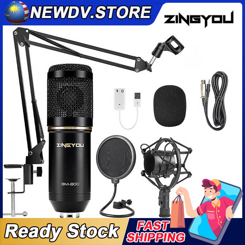 ZINGYOU BM800 Mic Microphone Condenser V8 Sound Card Recording For ...