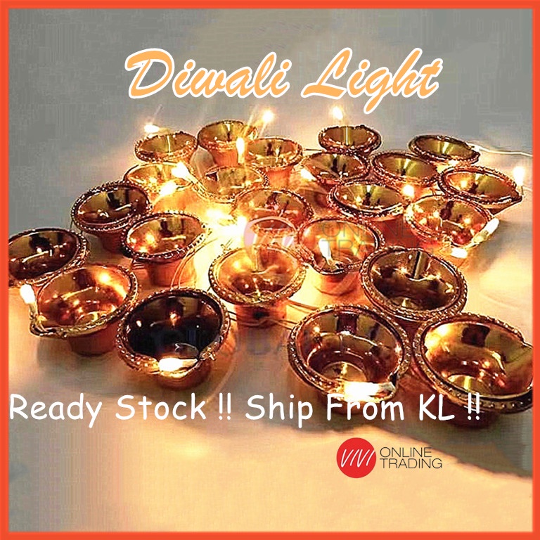 Deepavali 20 LED Oil Lamp LED Diwali Light Diya Light Lampu Minyak ...