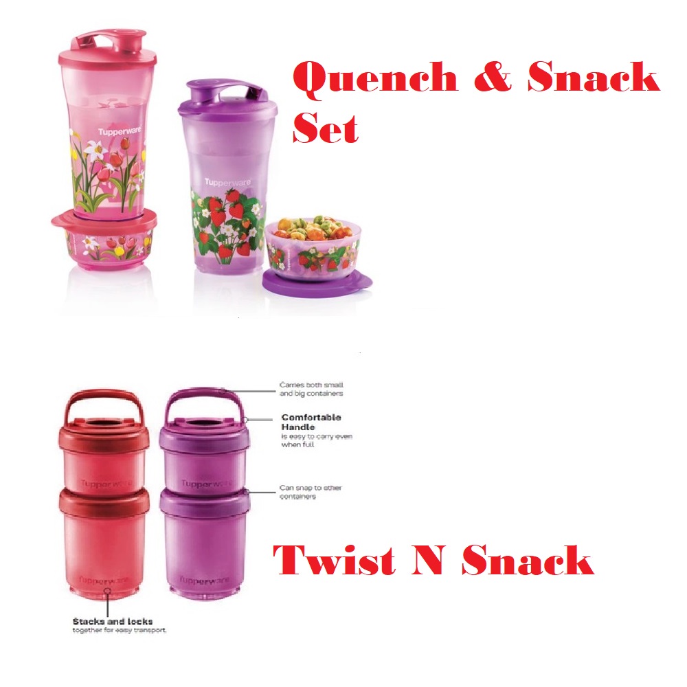 Tupperware Twist N Snack OR Quench & Snack Setl - Lunch Set/ Makanan ...