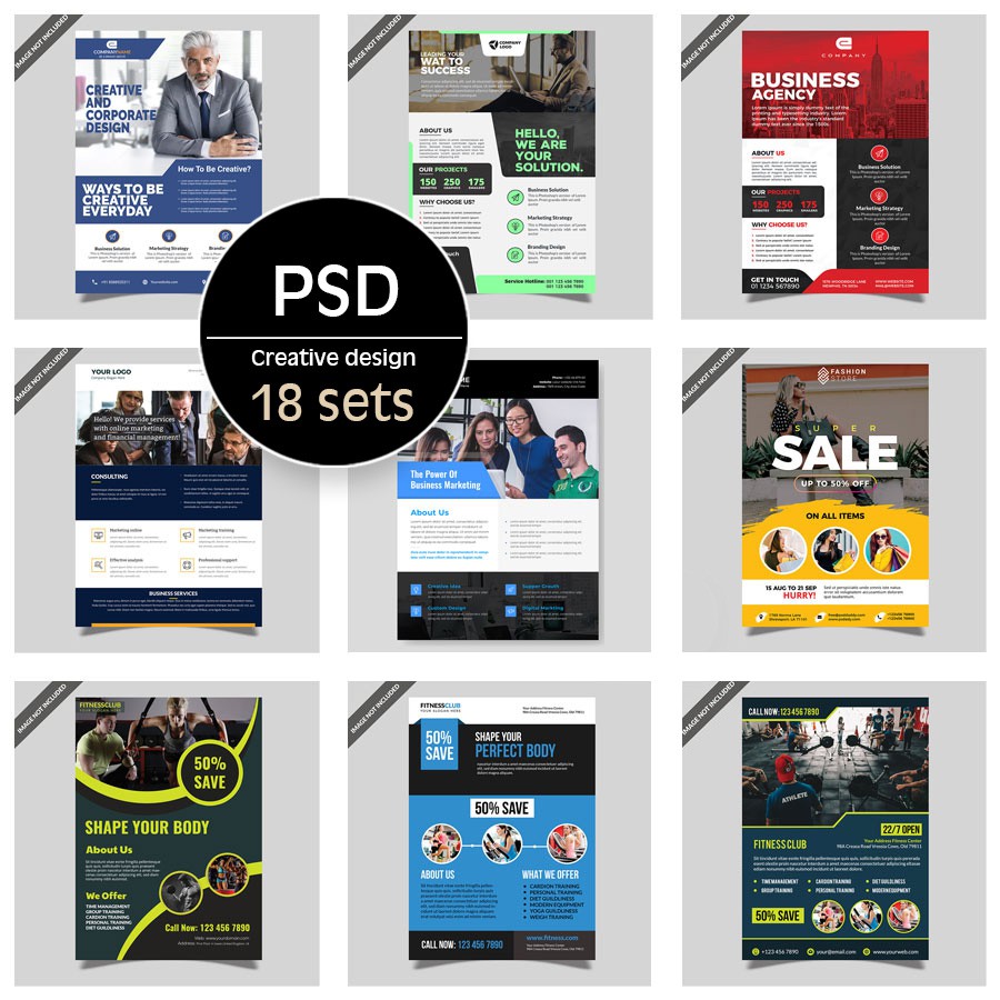 Graphic Design Template Bundle Pack / Corporate Design / Flyer ...