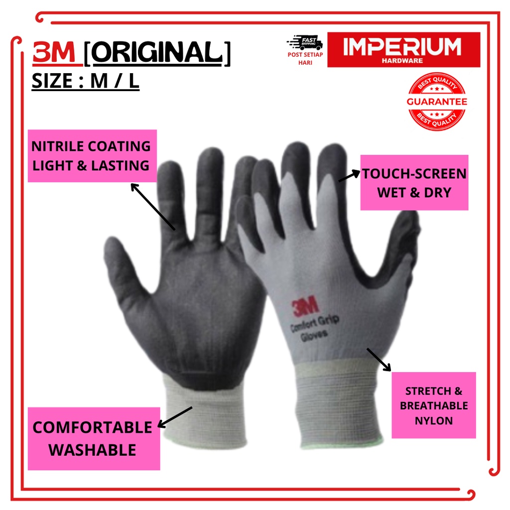 3M COMFORT GRIP GLOVES | Shopee Malaysia
