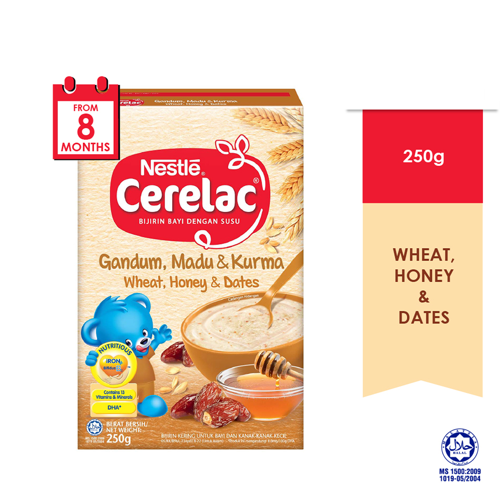 Nestle cerelac wheat, honey & dates infant cereal box pack 250g | BeeCost
