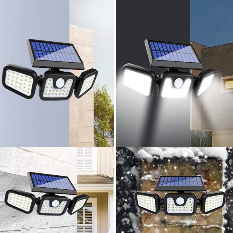 112/74/LED Solar PIR Motion Sensor Light, 3 Sides Illumination Wireless ...