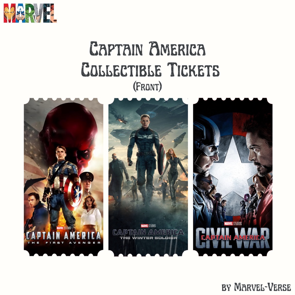 Collectible Ticket Captain America Marvel Trilogy - Fanmade | Shopee ...