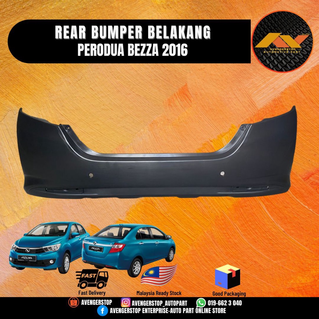 PERODUA BEZZA 2016 REAR BUMPER (1st MODEL) PP PLASTIC MALAYSIA (BUMPER ...