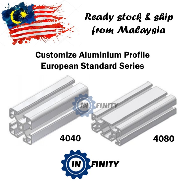 [Customize Length] Aluminium Profile 4040 4080 For European Standard ...