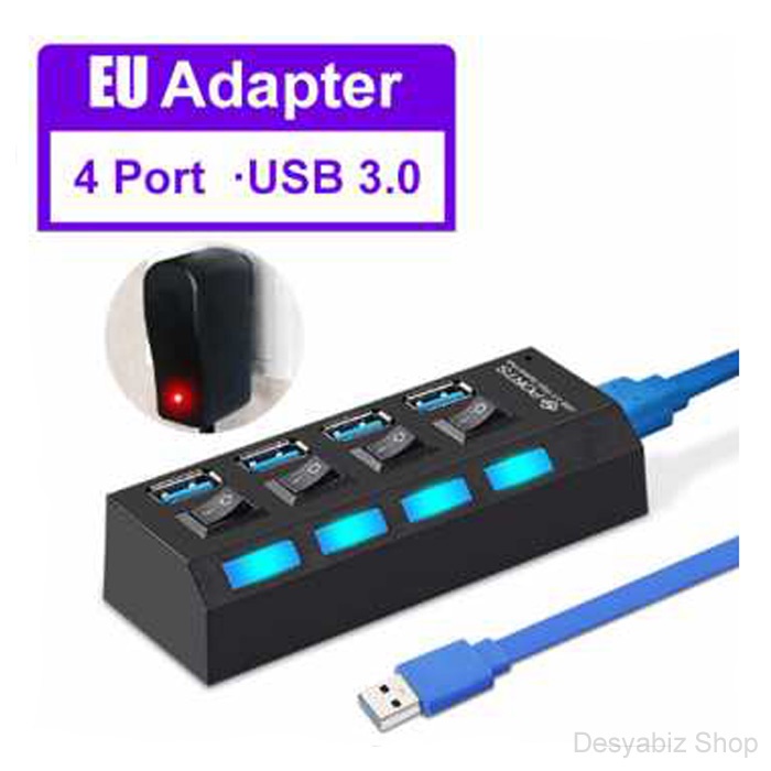 4 Ports Usb 3.0 Hub with Power Supply | Shopee Malaysia