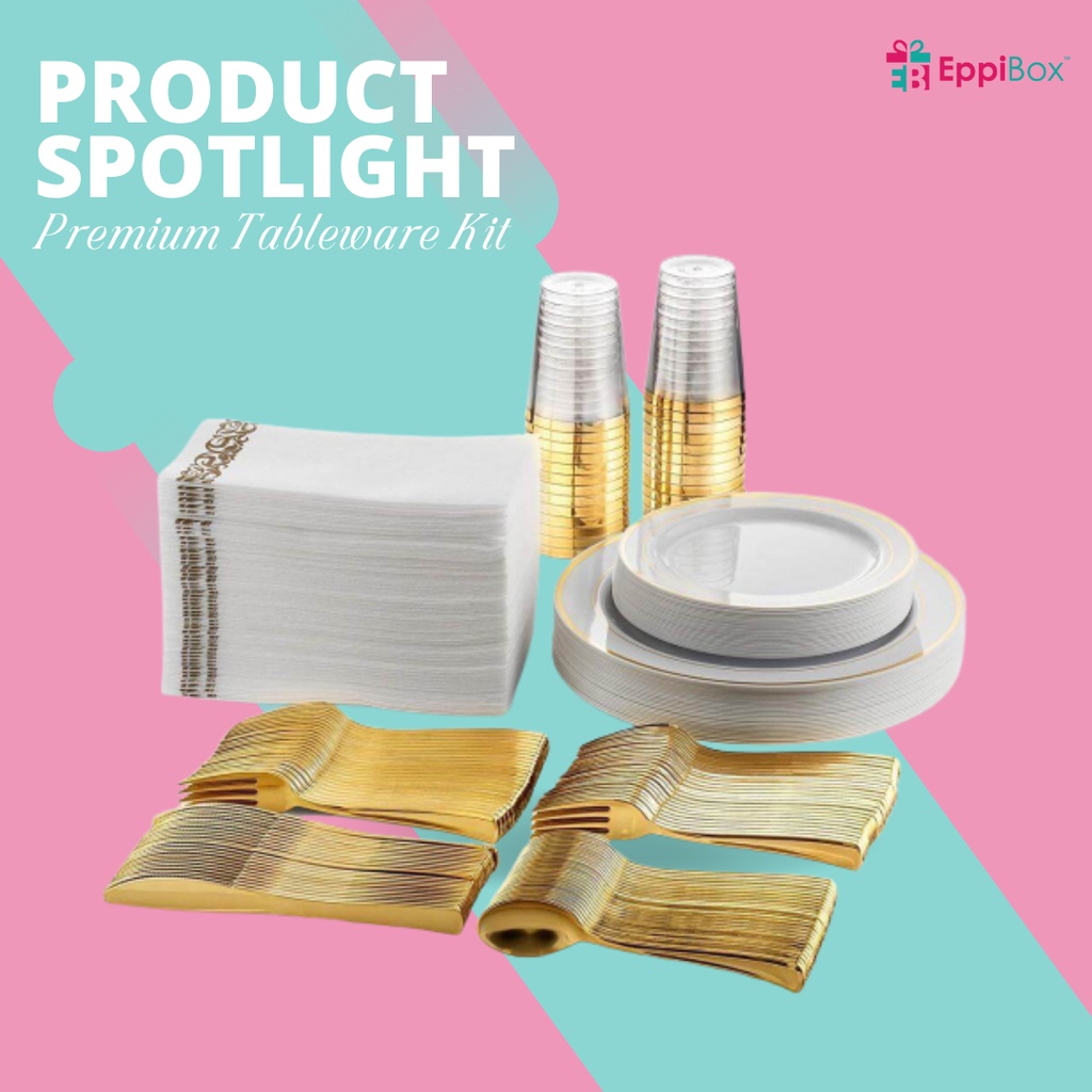 [Ready Stock] Disposable Premium Tableware Kit 25 Guests for Party ...