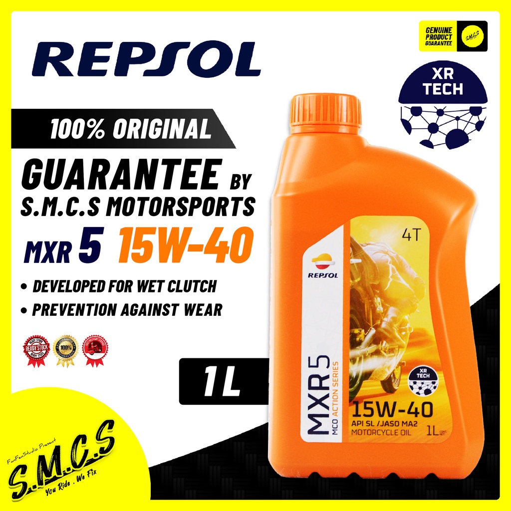 REPSOL 4T 15W40 MXR 5 [NEW] 1L XR Tech MCO ACTION SERIES 100%ORIGINAL ...