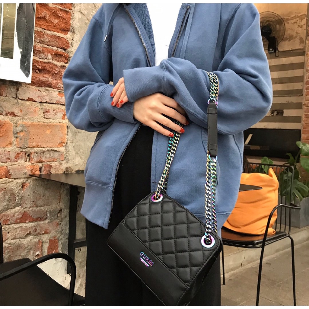 Guess Classic Linge Bag Chain Shoulder Bag Black Sling Bag | Shopee ...