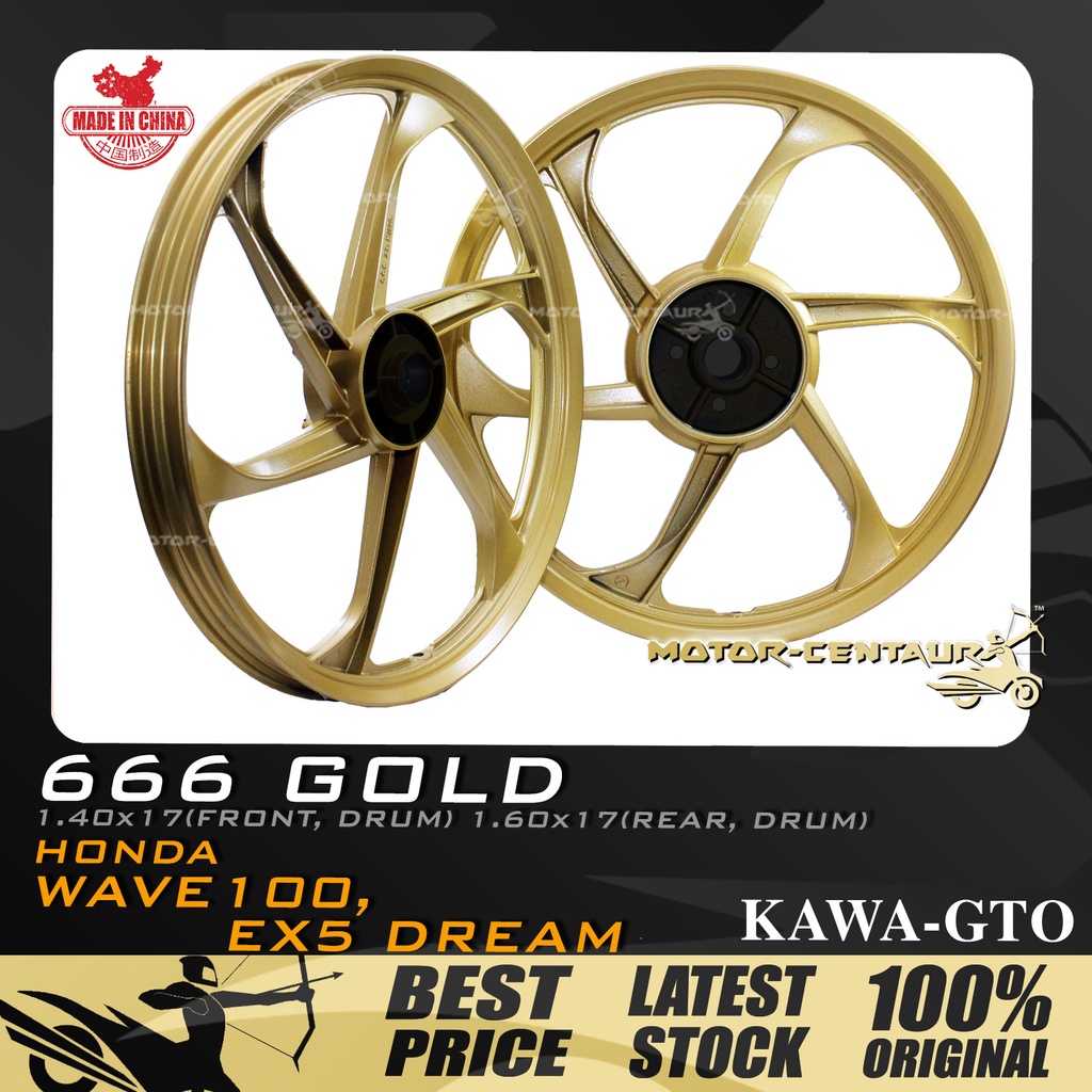 RIM MOTOSIKAL KAWA-GTO SPORT RIMS 666 1.40X17(DRUM, F) 1.60X17(DRUM, R ...