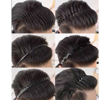 1Pc headband black hairband metal wave spring cekak rambut besi unisex ...