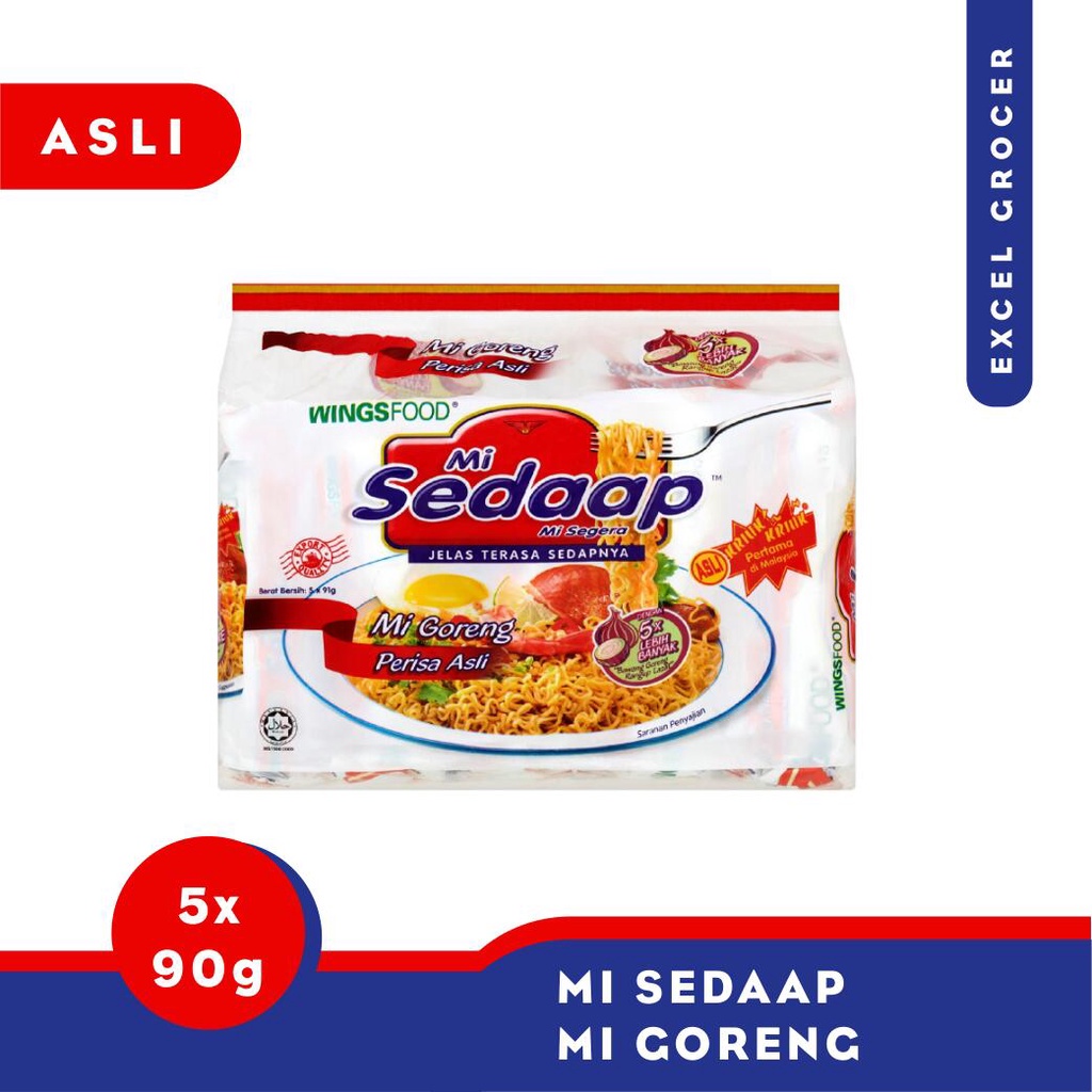 Mi Sedaap Asli Mi Goreng 5 x 90g | Shopee Malaysia