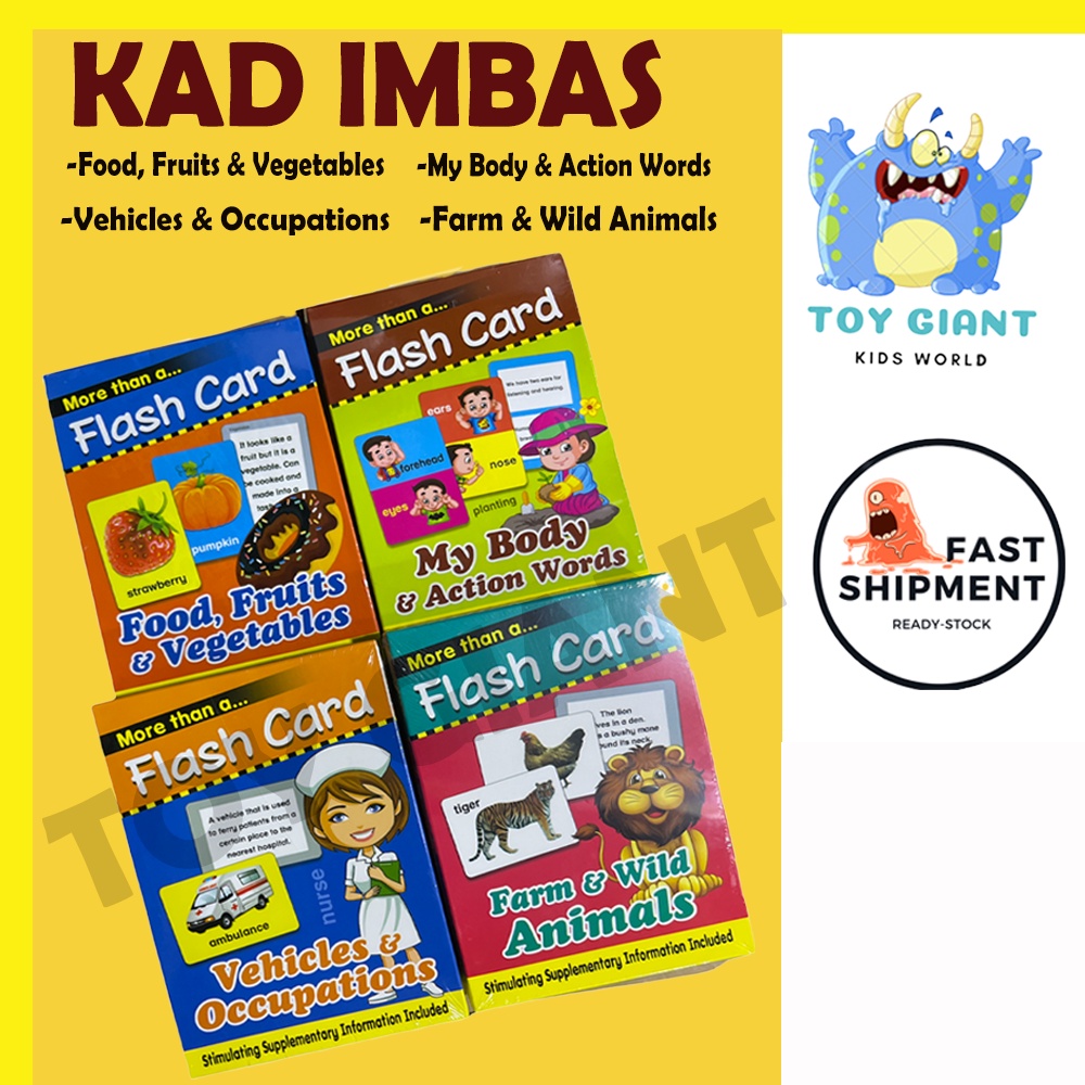 Early Learning Flash Card Kad Imbas/ Kad Animal/Kad Food/Kad Nombor/Kad ...