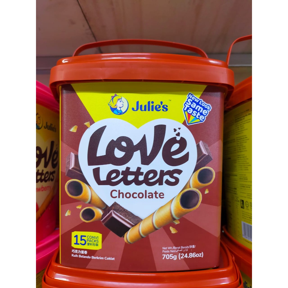 Julie's Love Letter Cream Wafer Stick Chocolate - 705g (15 sachets ...