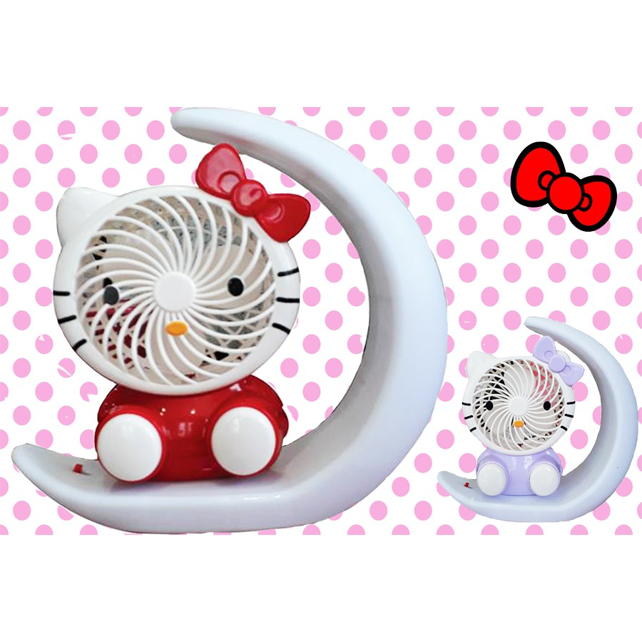Portable Hello Kitty Mini Fan With Lamp Desk Table Cooling | Shopee ...
