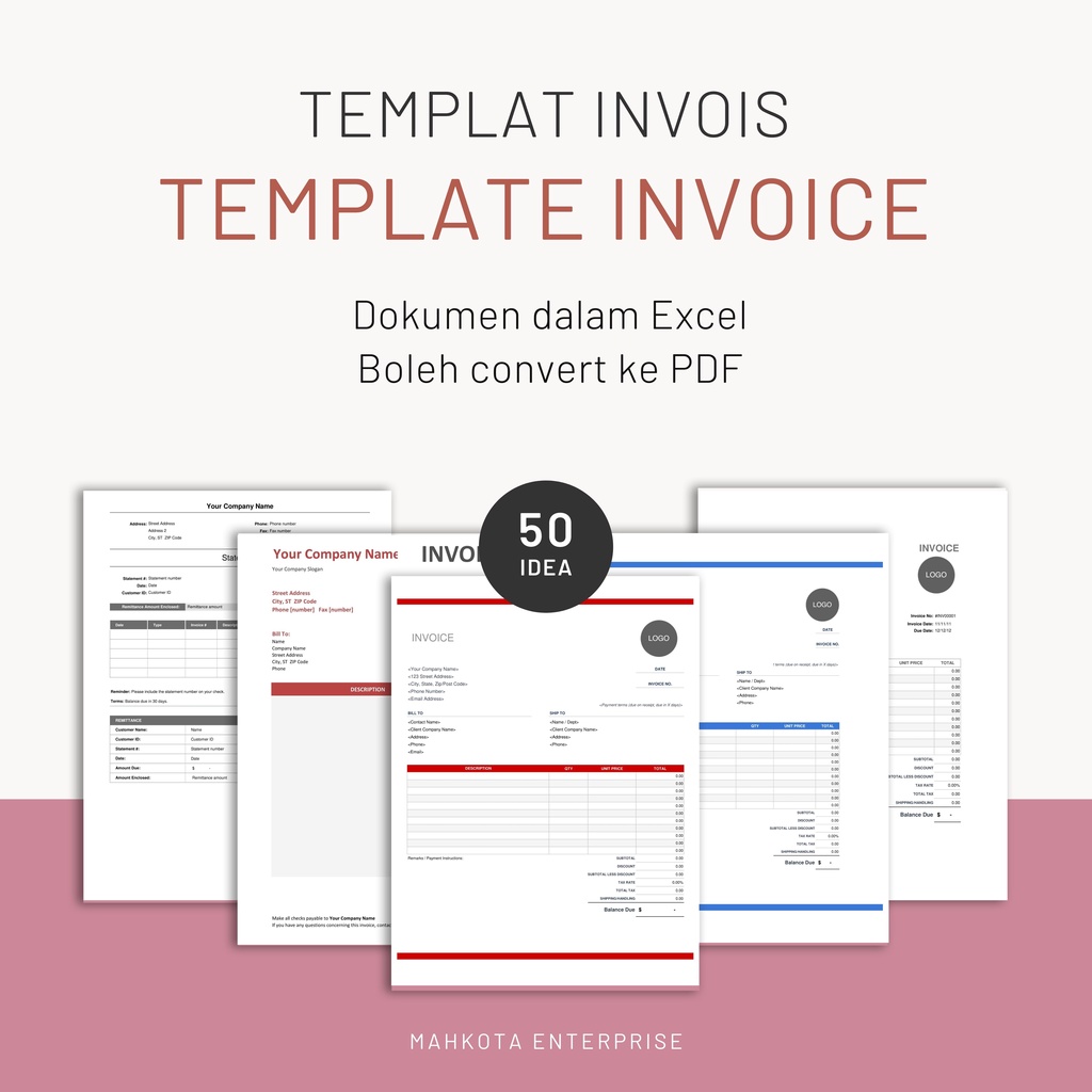 template invoice quotation receipt microsoft excel business purpose ...